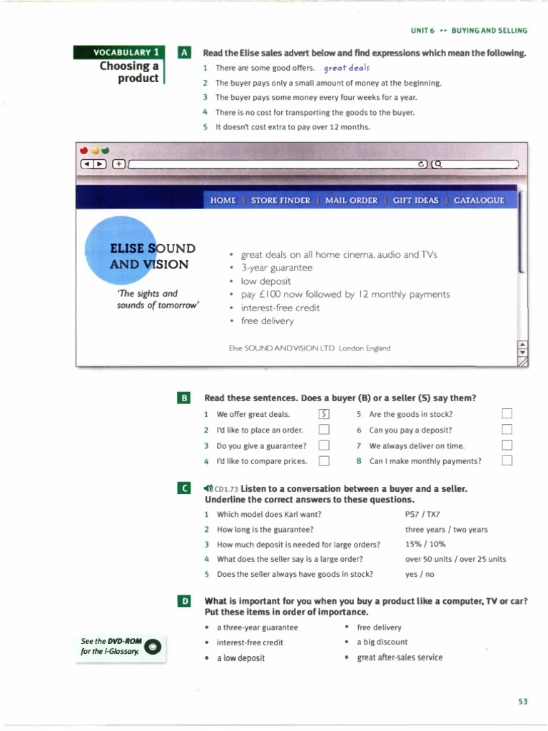 1 Market Leader Elementary SB | PDF | Sales | Stocks