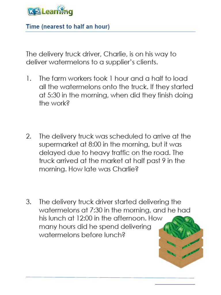 Grade 2 Time Word Problems D | PDF