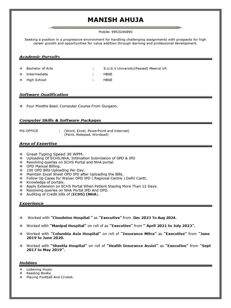 Manish resume 2222 | PDF