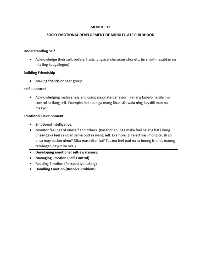 Socioemotional Growth in Childhood | PDF