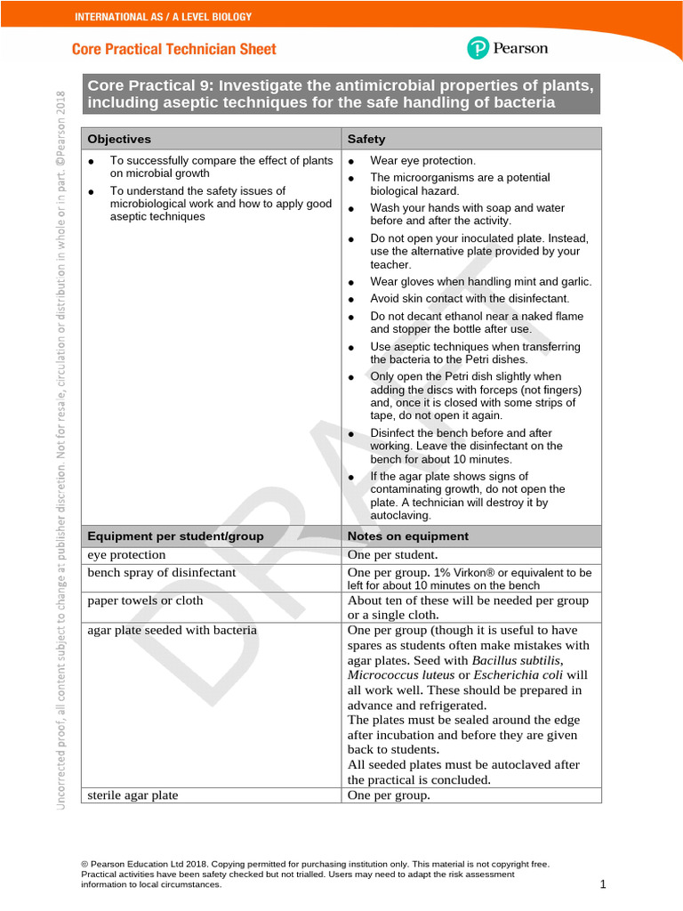 IAS Biology TRP1 CP9 Tec | PDF | Disinfectant | Antimicrobial