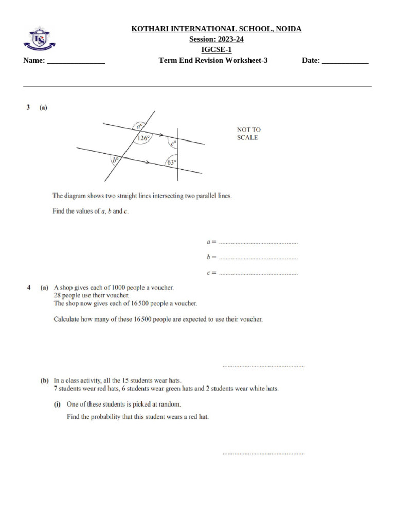 Revision Worksheet-3 | PDF