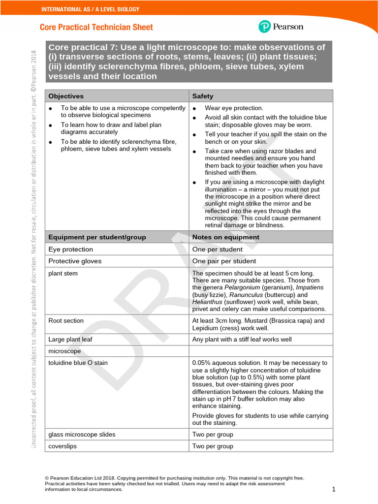 IAS Biology TRP1 CP7 Tec | PDF | Staining | Plants
