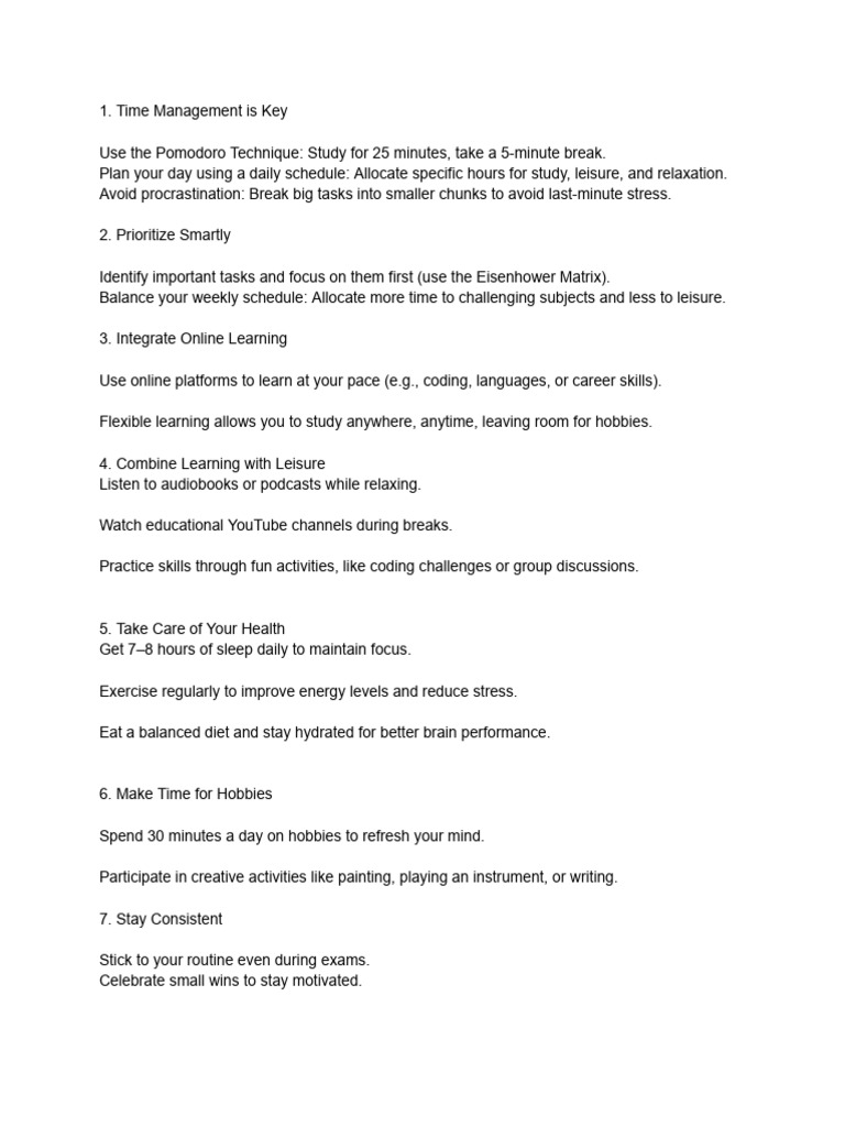 Effective Time Management Tips | PDF