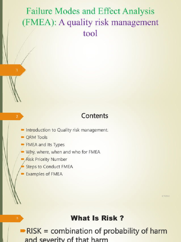 Fmea a Quality Risk Management Tool Pptx 269598368 | PDF
