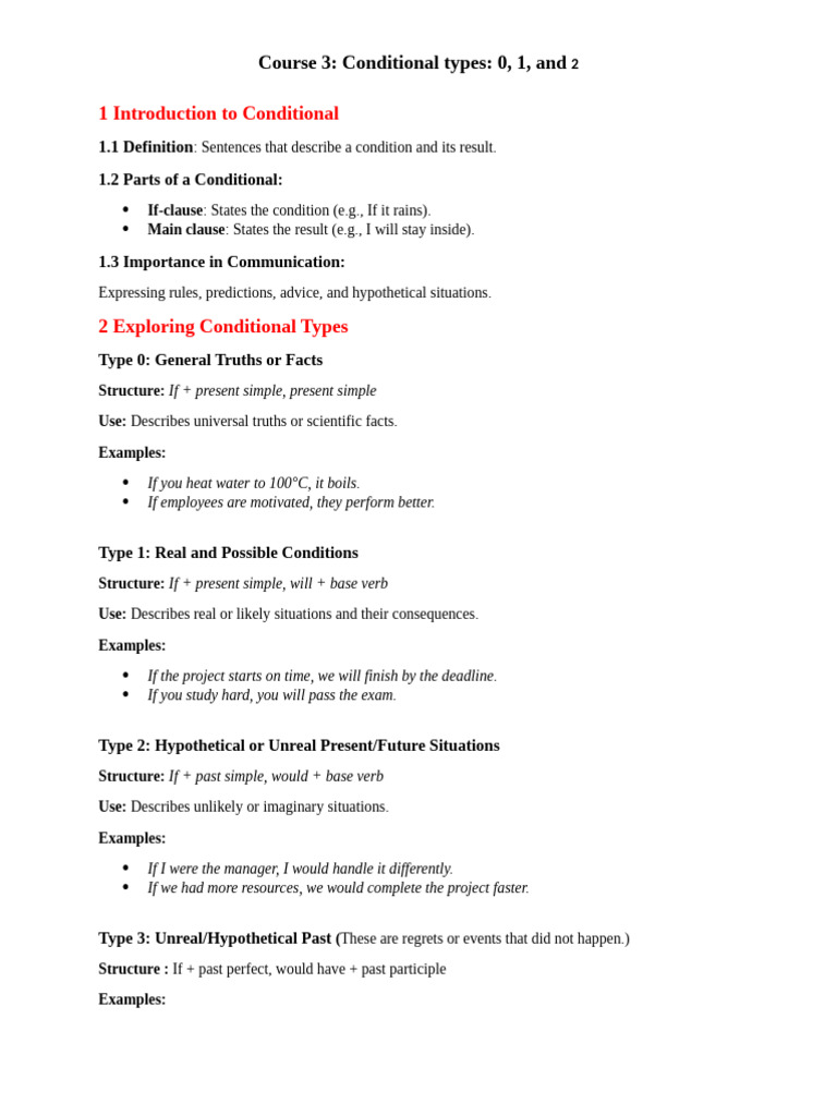1 Introduction To Conditional | PDF