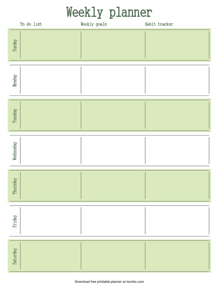 Free Weekly Planner Template PDF | PDF