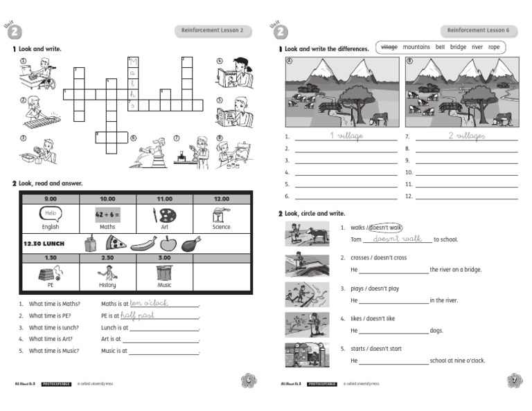 Time and Activities Worksheet | PDF