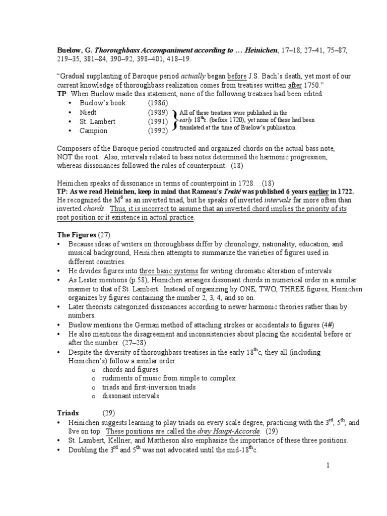 Heinichen Summary | PDF | Harmony | Chord (Music)