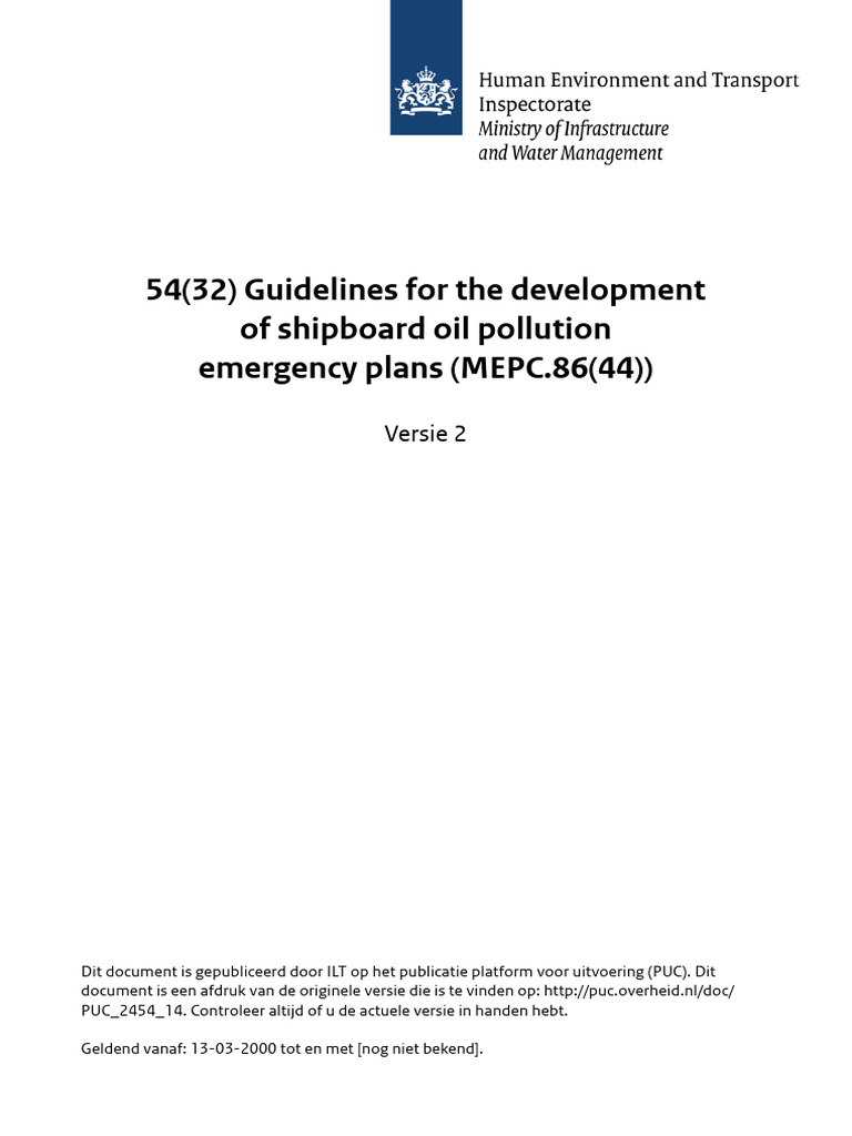 Guidelines For The Development of Shipboard Oil Pollution Emergency ...