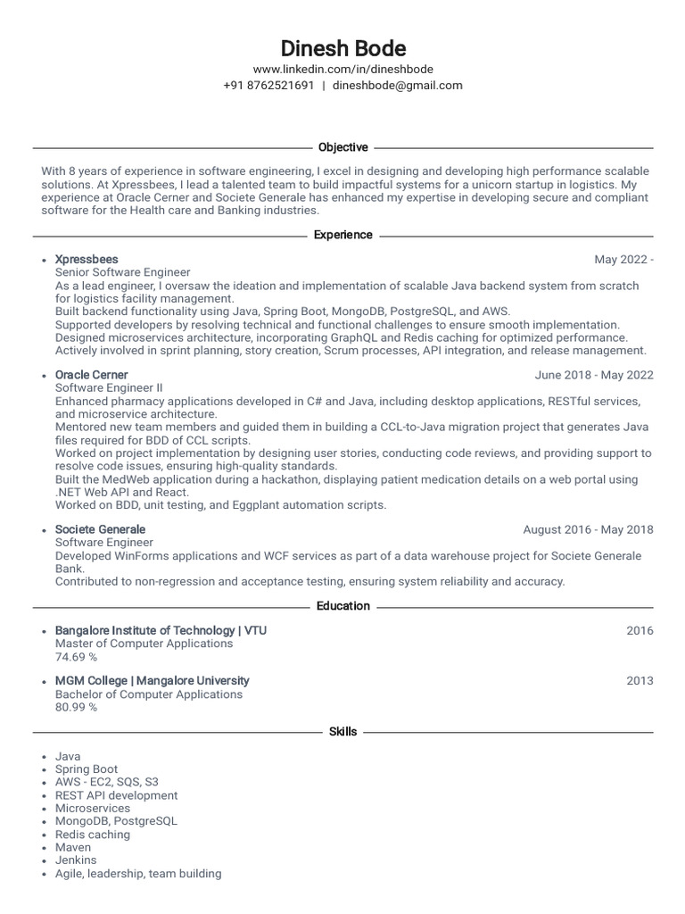 Senior software engineer | PDF | Software | Java (Programming Language)