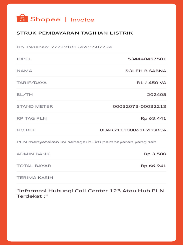 E-Receipt _ Tanda Terima Shopee | PDF