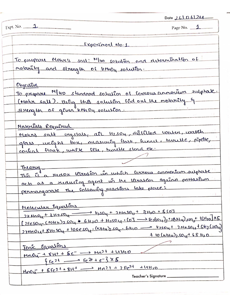 Chemistry record | PDF