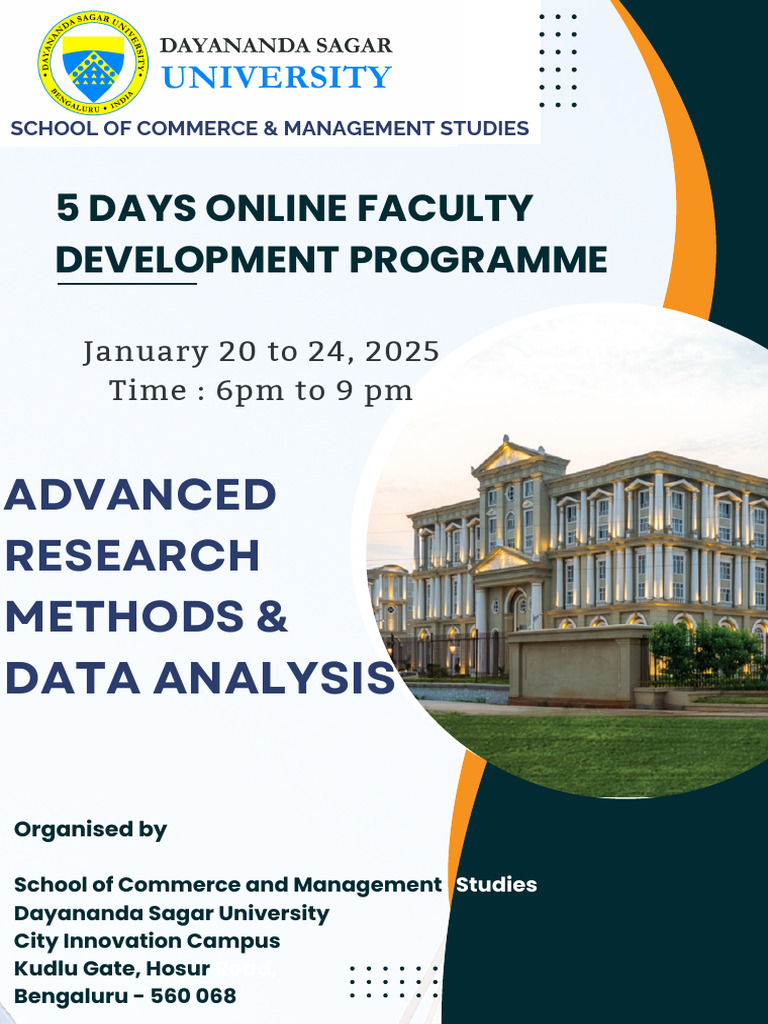 Dayananda Sagar University FDP - Brochure20th To 24th January 2025 ...
