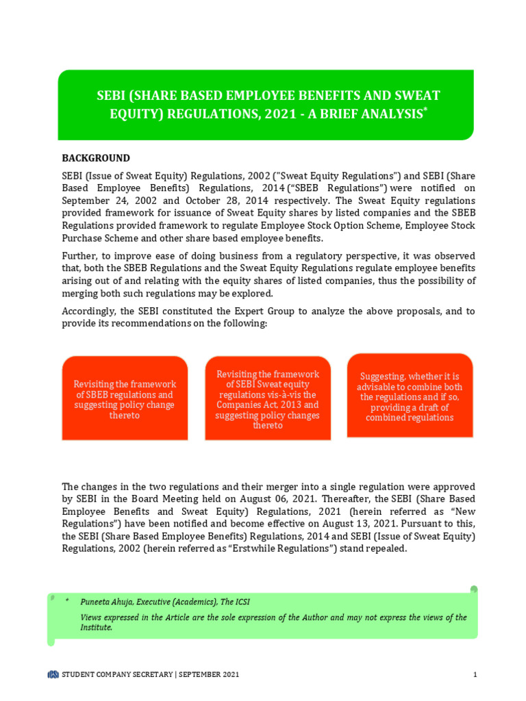 Sebi Regulations 2021 | PDF | Stocks | Board Of Directors