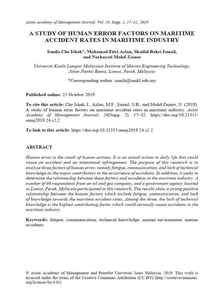 A_study_of_human_error_factors_on_maritime_acciden | PDF | Shift Work ...