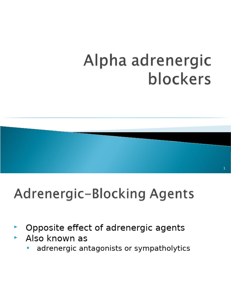 Alpha Blockers | PDF | Neurochemistry | Drugs Acting On The Nervous System