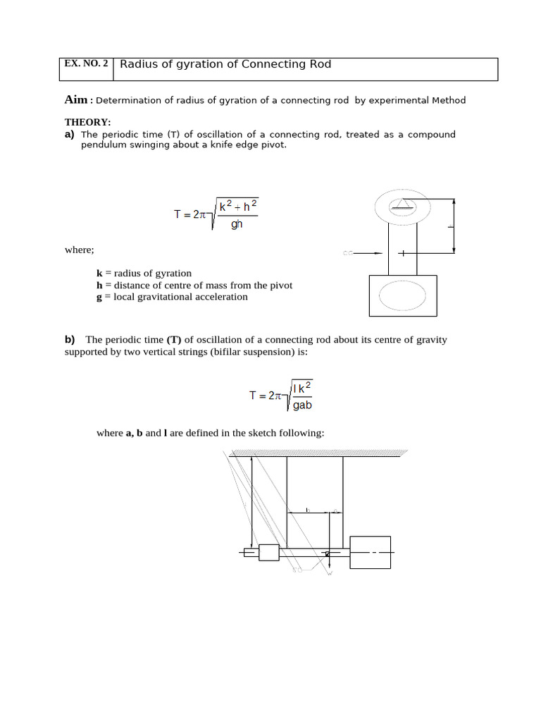 radius-of-gyration connecting rod | PDF