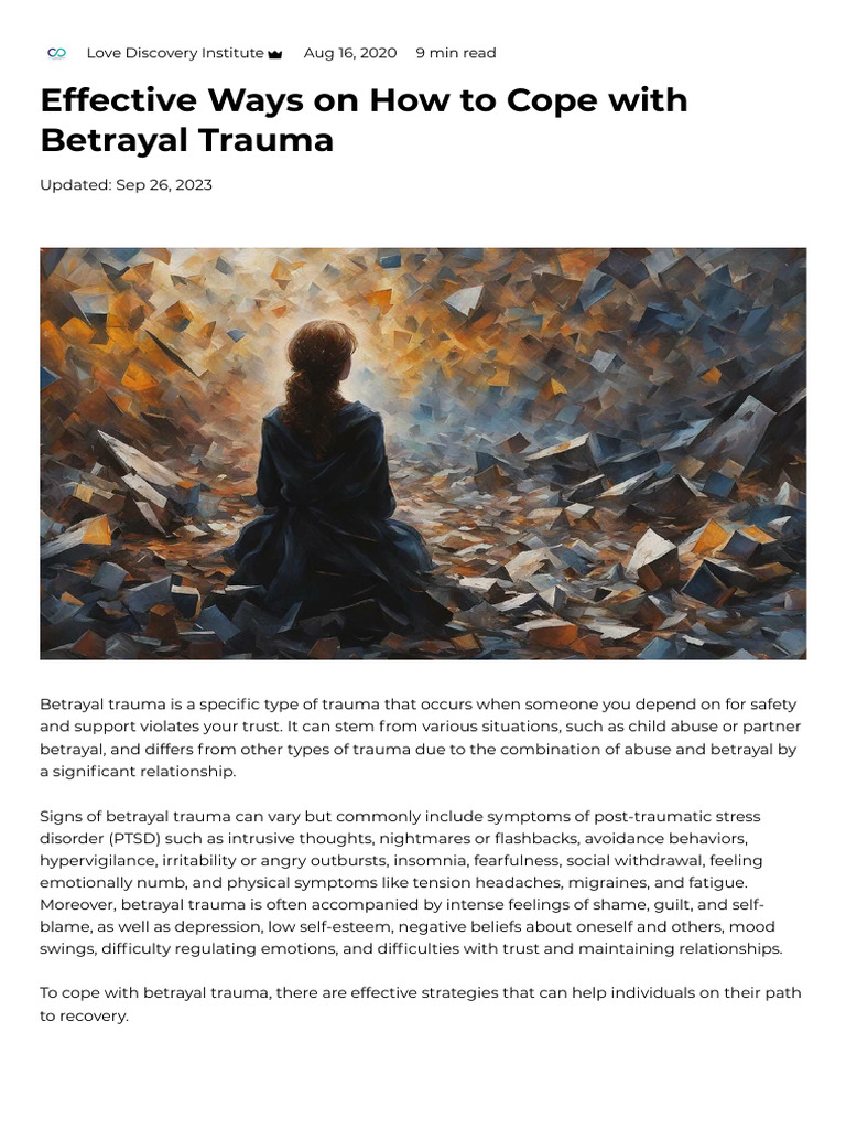 Effective Ways On How To Cope With Betrayal Trauma | PDF ...