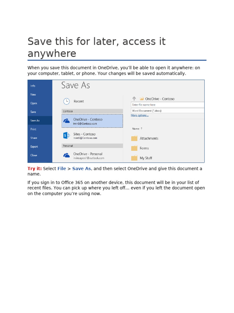 Save this for later, access it anywhere | PDF | Microsoft Word | Microsoft Windows