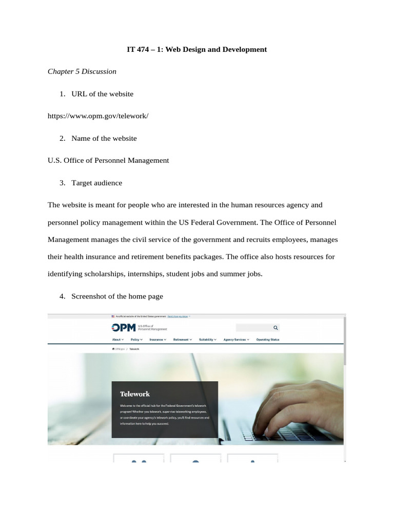 IT 474 - 1 Web Design and Development | PDF | Hyperlink | Websites
