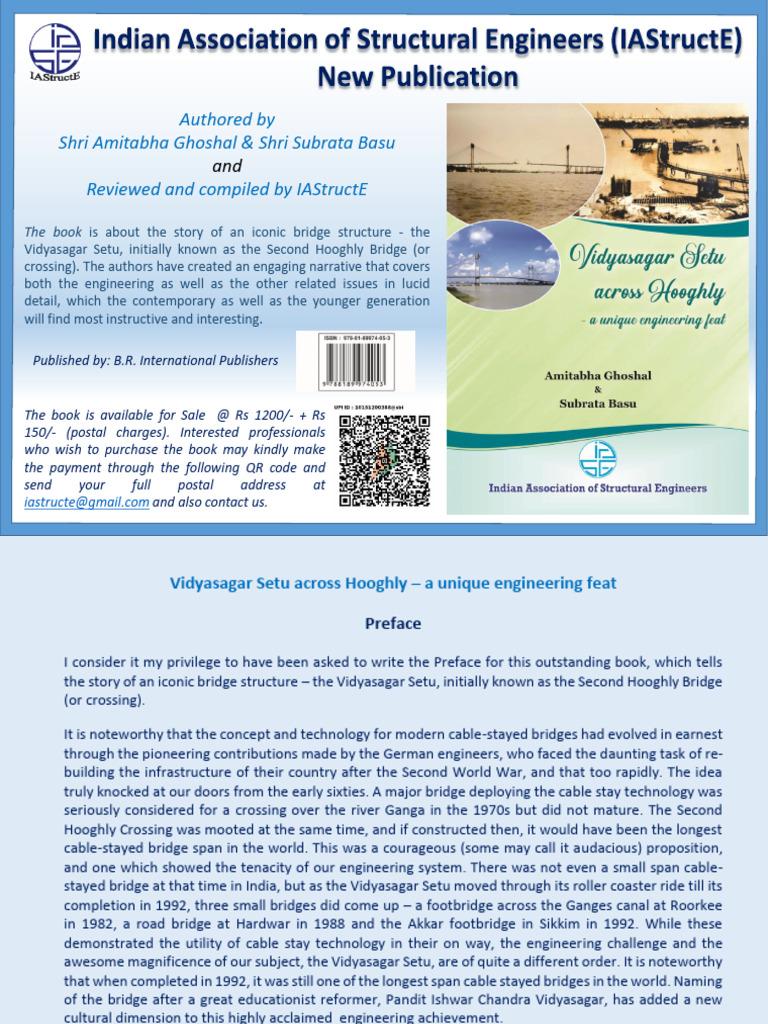 IAStructE New Publication - Vidyasagar Setu Across Hooghly - A Unique Engineering Feat | PDF