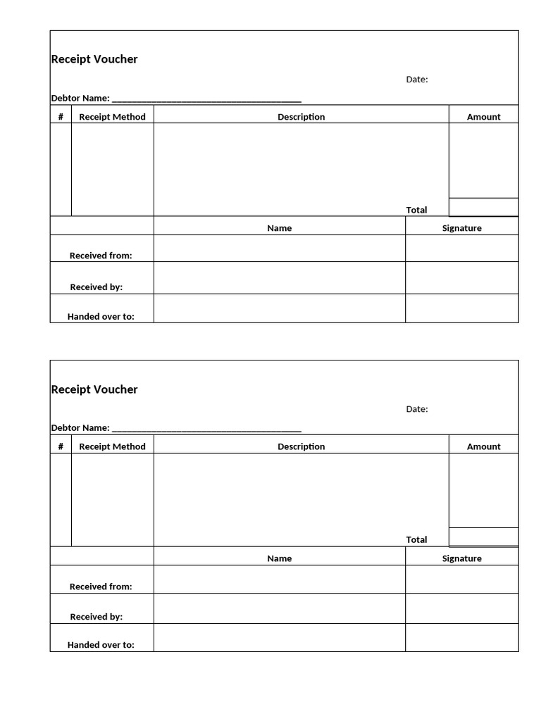 Receipt Voucher Template for UAE | PDF