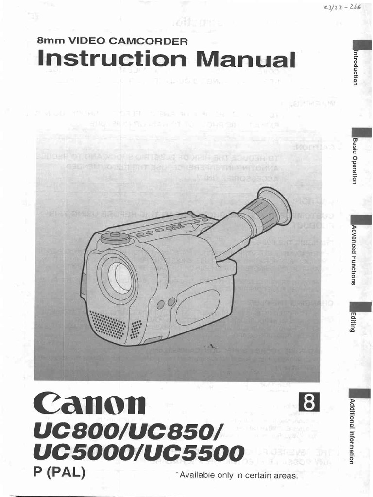 Canon UC5000 User Manual Access | PDF