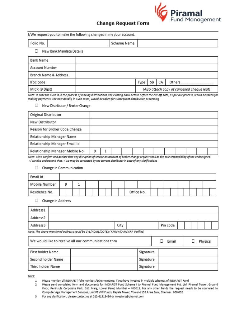 Account Change Request Form | PDF