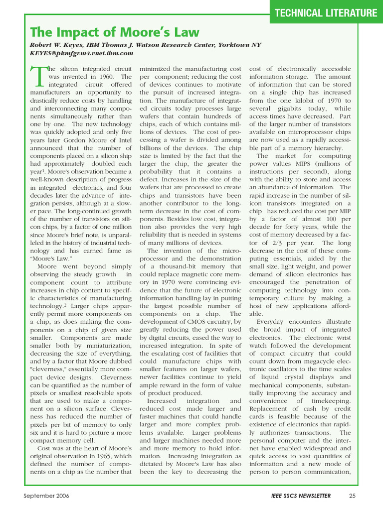 The Impact of Moores Law | PDF | Integrated Circuit | Electronics