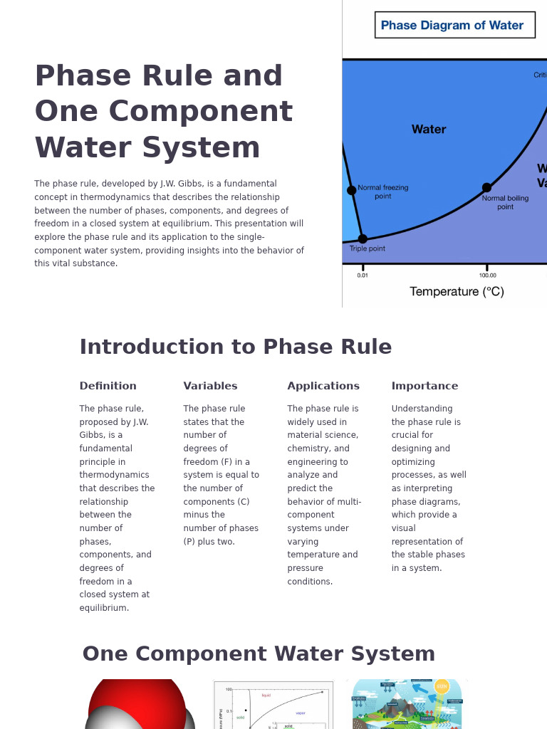 Phase Rule and One Component Water System | PDF | Phase (Matter ...