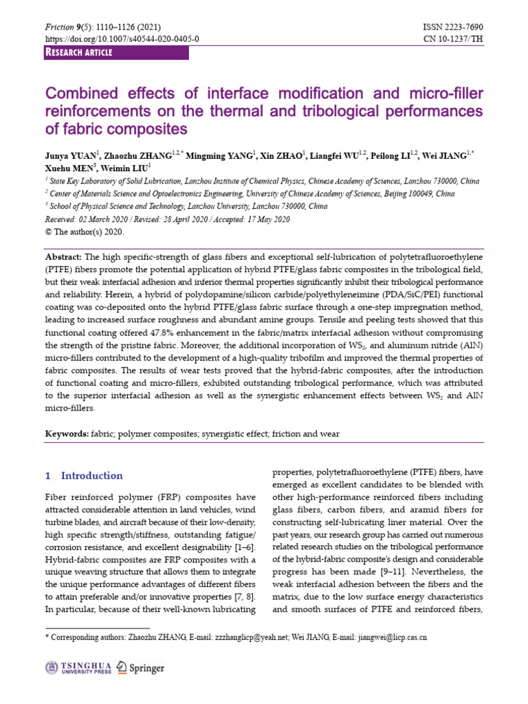 Combined Effects of Interface Modification and Micro-Filler | PDF ...