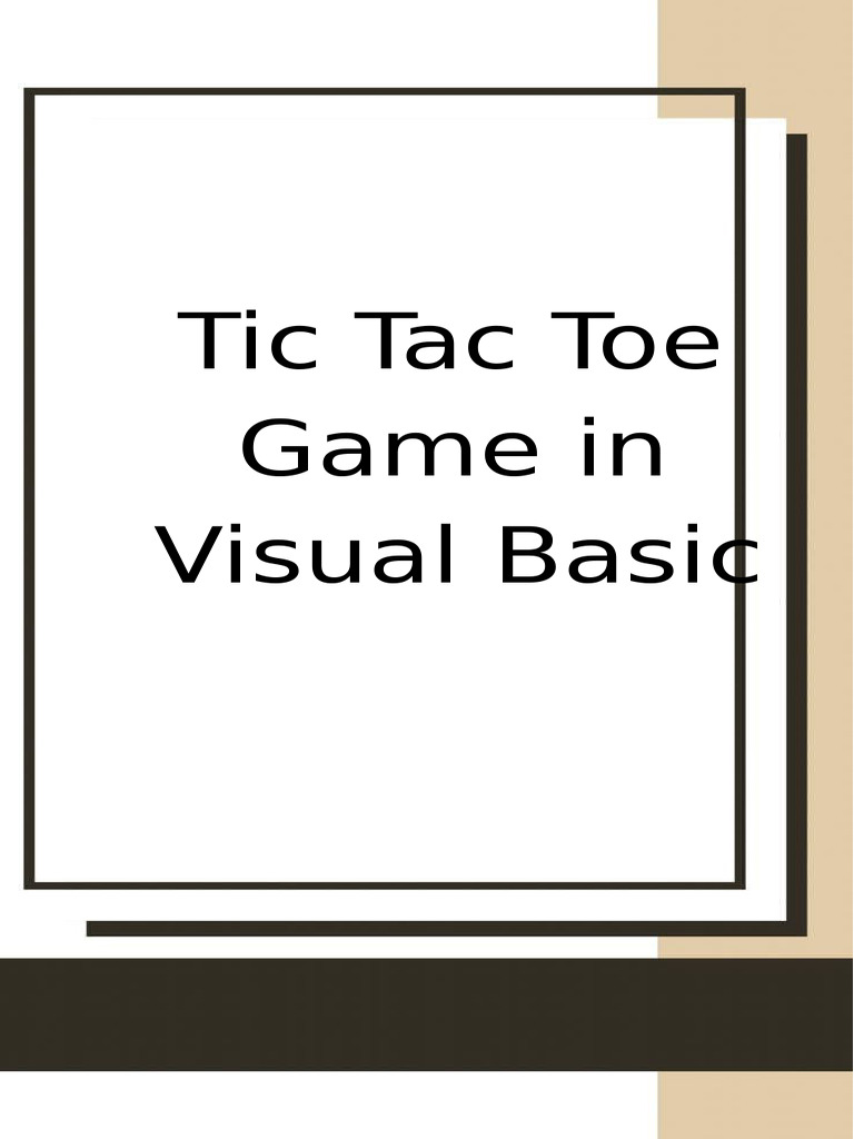 Tic Tac Toe Game in Visual Basic - 20240416 - 220100 - 0000 | PDF
