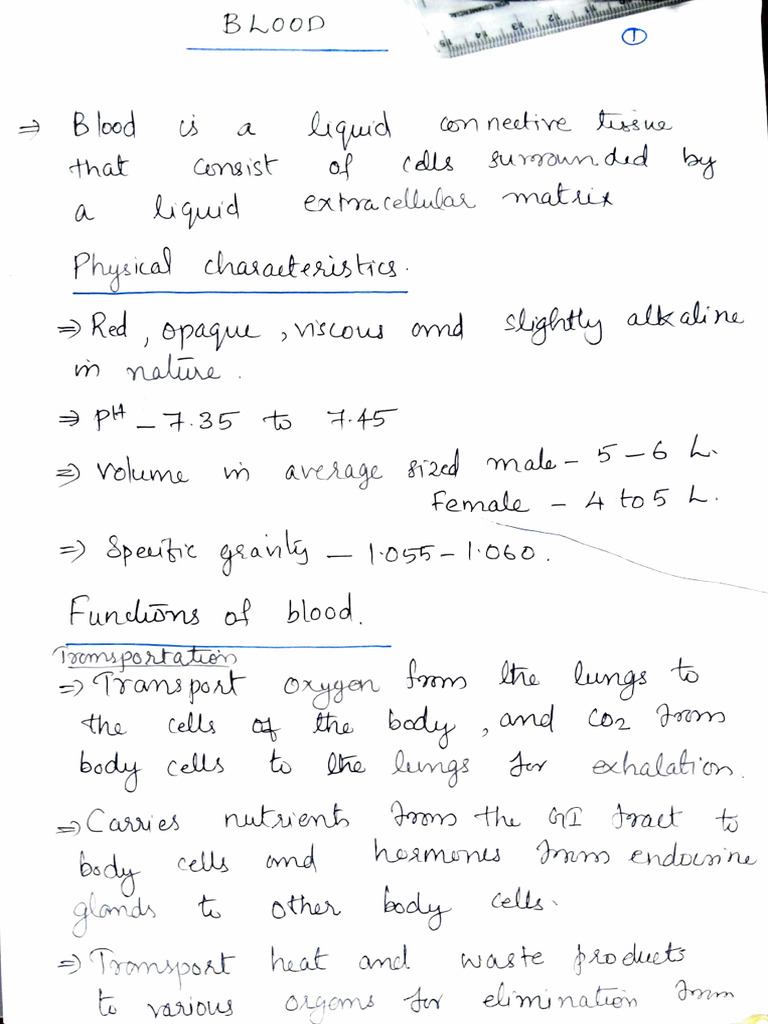 Blood Composition and Functions, Hemopoiesis | PDF | Anatomy | Tissue ...