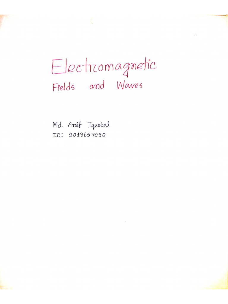 Electromagnetic Fields & Waves | PDF