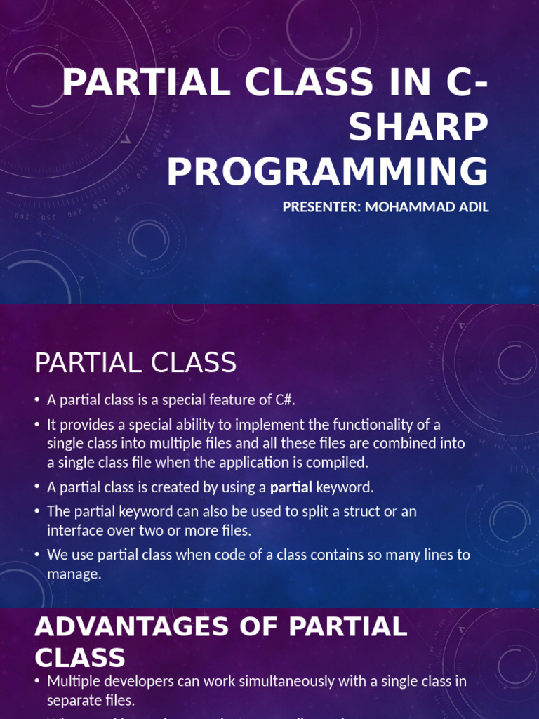 Partial Class in C# | PDF