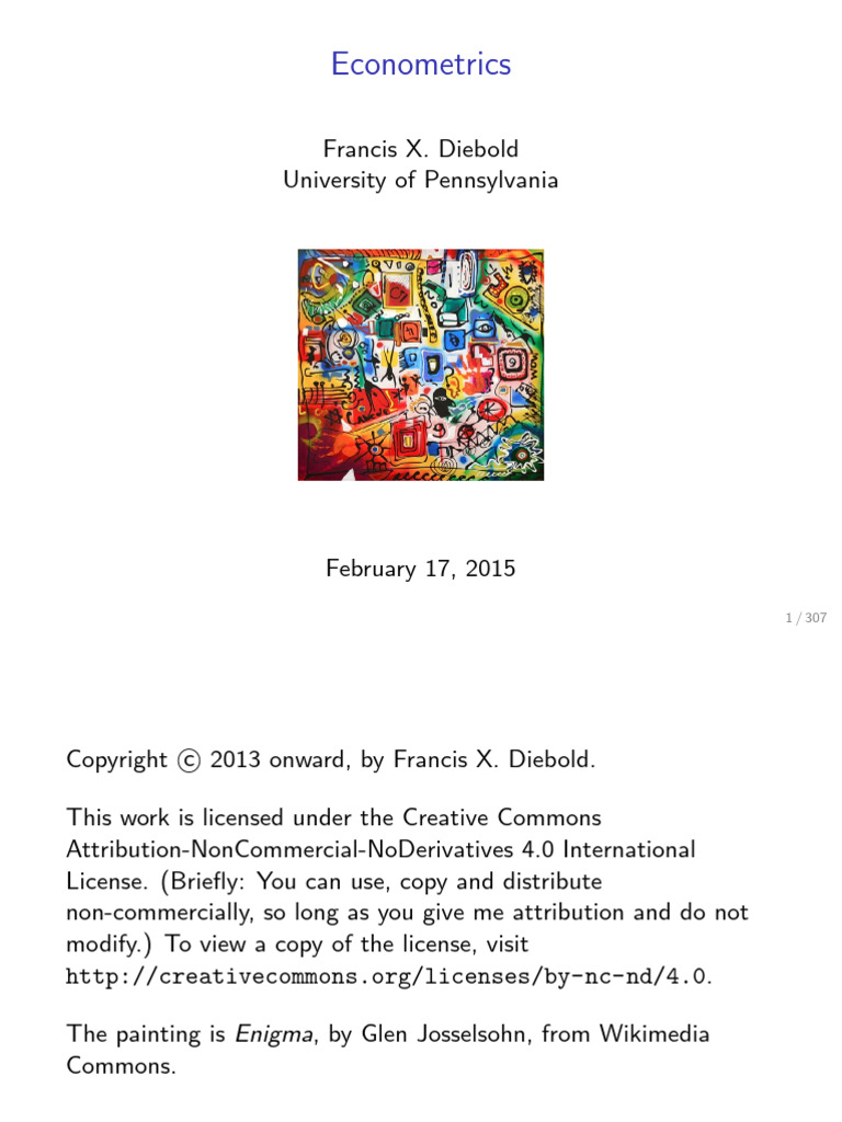 Econometrics (PDFDrive) | PDF | Ordinary Least Squares | Errors And Residuals