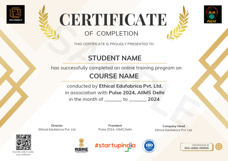 Aiims Delhi Sample Certificate | PDF