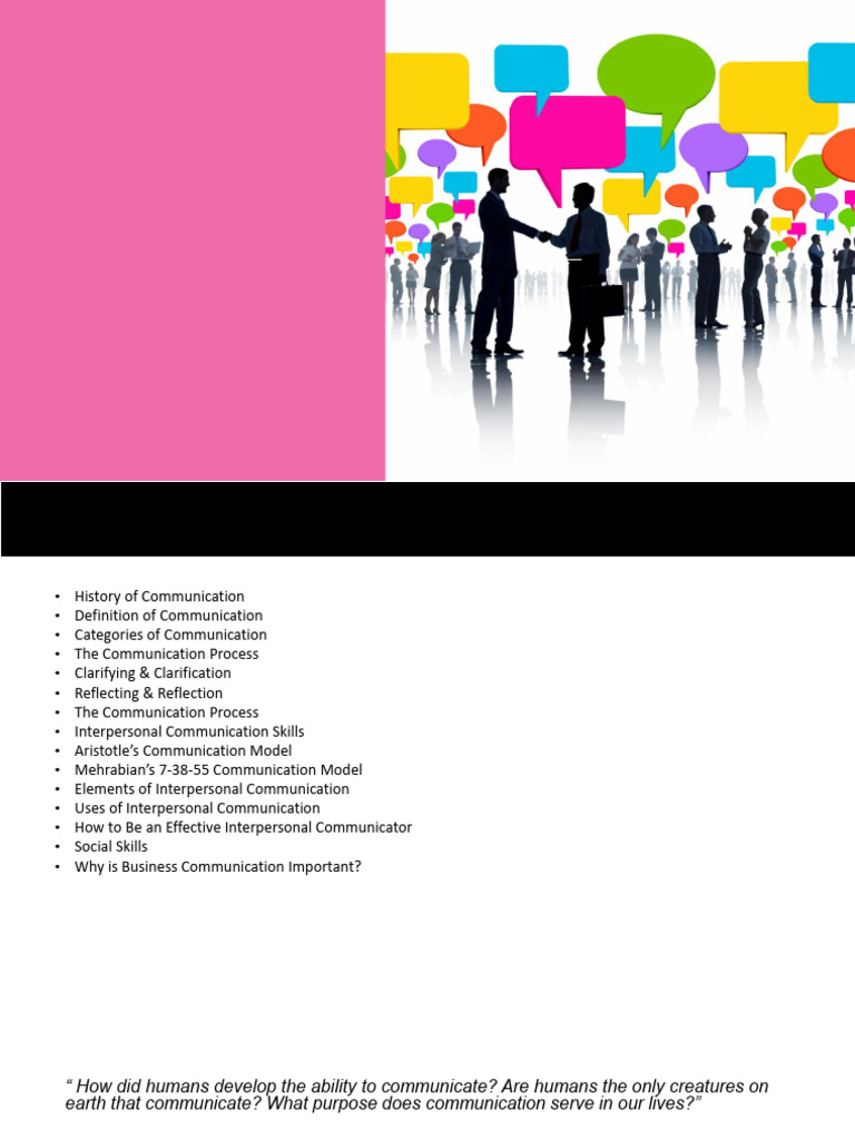 L1 Introduction To Communication | PDF | Communication | Nonverbal ...