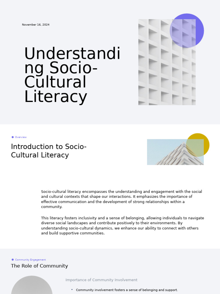Understanding Socio Cultural Literacy | PDF | Community | Learning