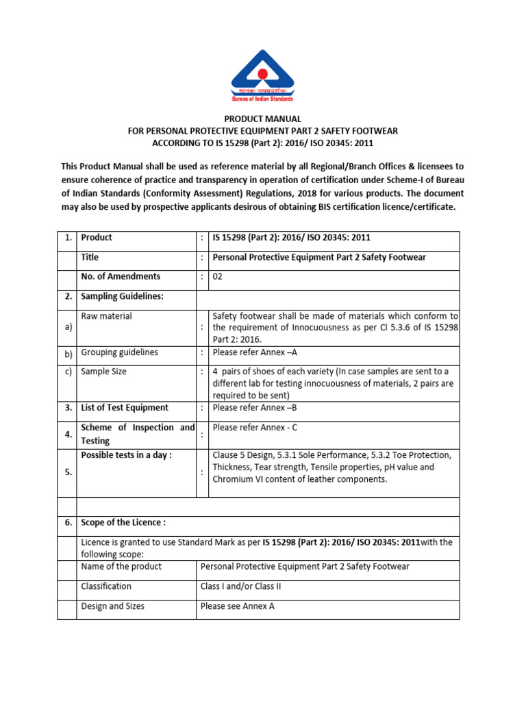Safety Footwear Certification Guide | PDF | License | Specification ...