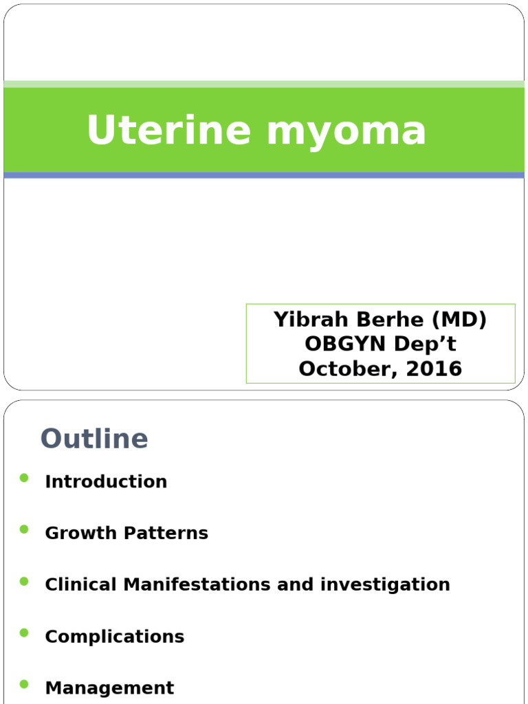 21 Uterine Myoma Yibrah | PDF | Uterus | Menopause