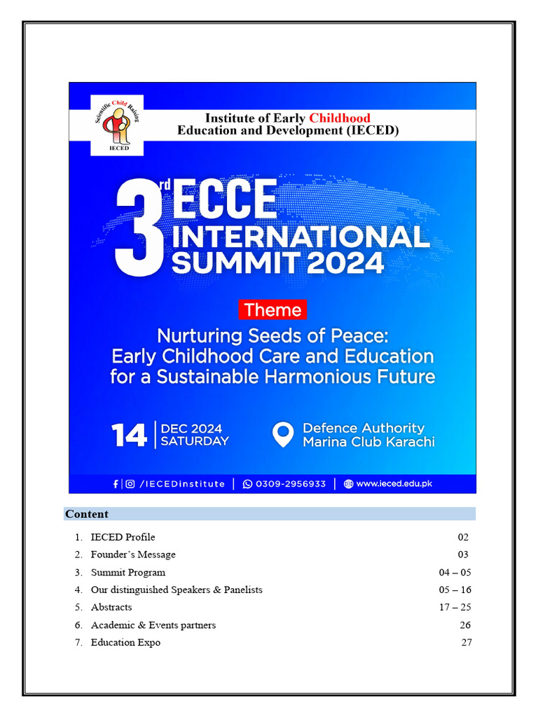 3RD ECCE Summit 2024 | PDF | Early Childhood Education