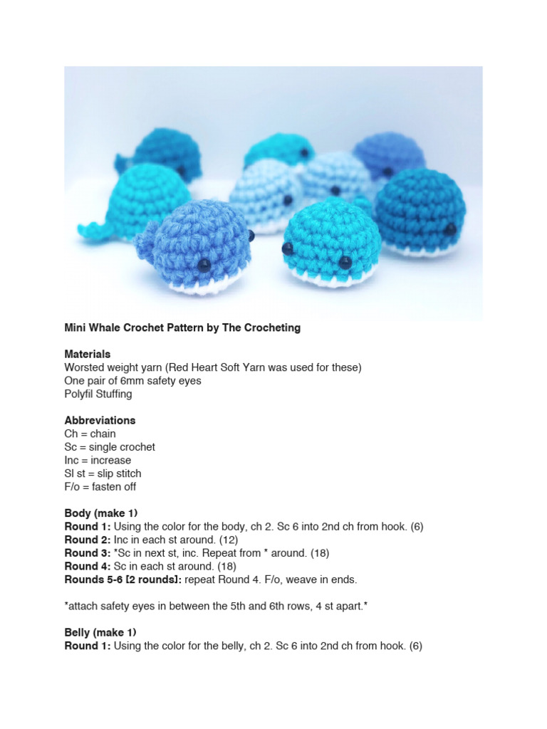 Mini+Whale+Crochet+Pattern | PDF