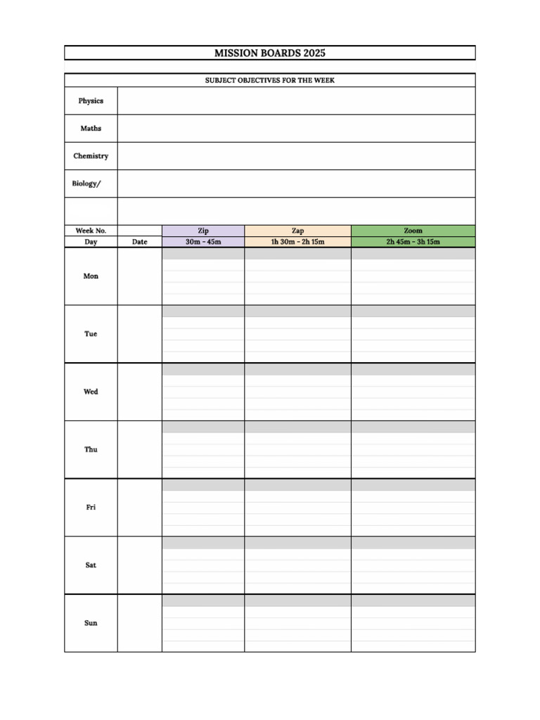 Mission Boards Planner | PDF