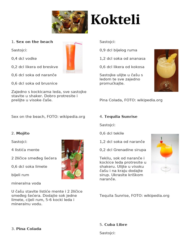 Kokteli V2 Stupci | PDF
