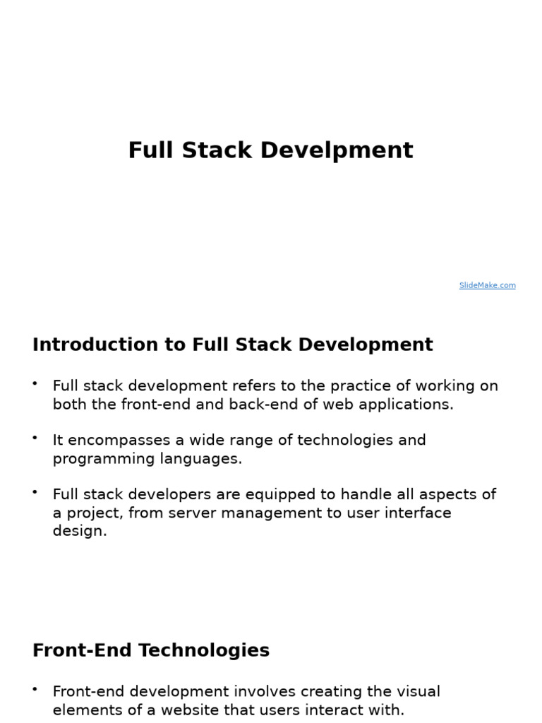 Introduction to Full Stack Development | PDF | Computing | Software Engineering