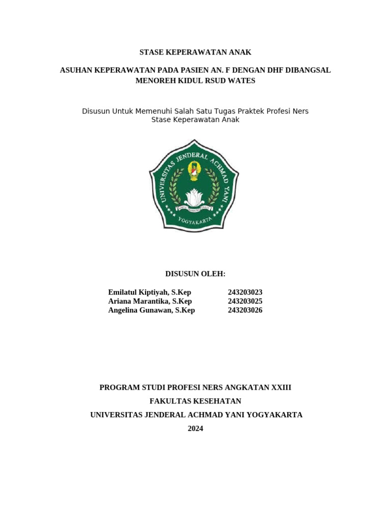 Asuhan Keperawatan Anak: Kasus DHF | PDF