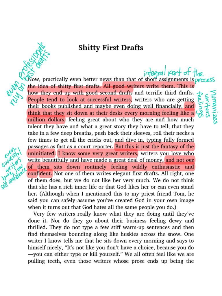 Shitty First Drafts Anne Lamott | PDF