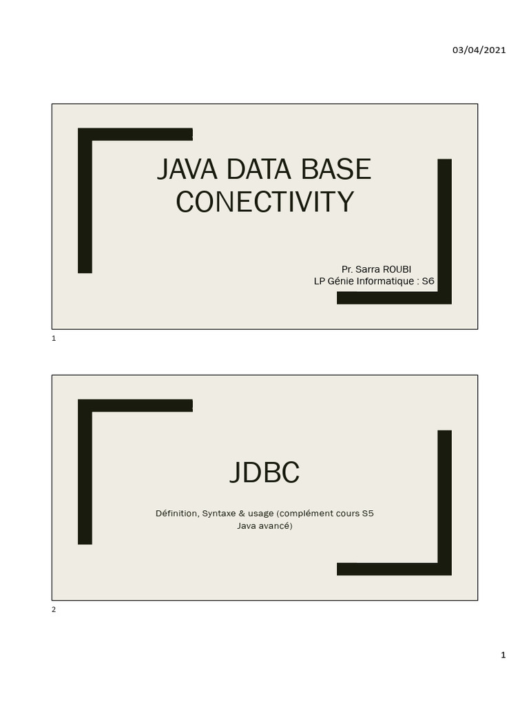 Introduction à JDBC et SGBD en Java | PDF | MySQL | Bases de données